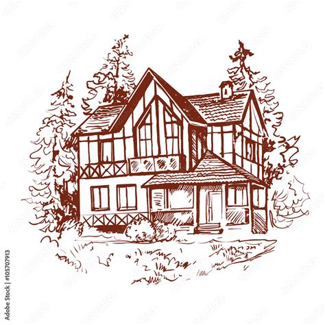 Vintage House Illustration