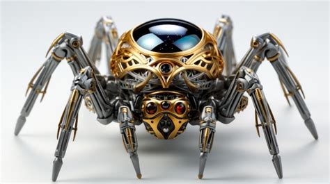 Premium Ai Image A Small Robot Spider On A White Background