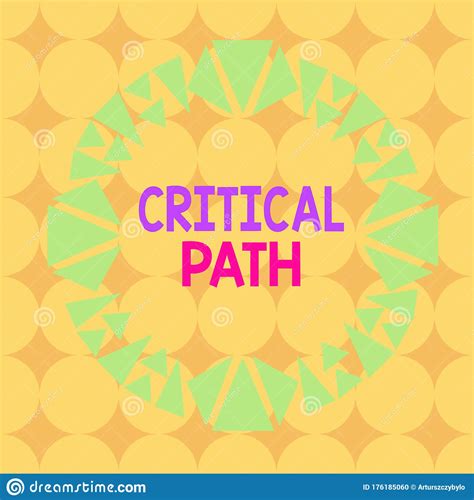 Handwriting Text Critical Path Concept Meaning Sequence Of Stages Of A Project Requiring The