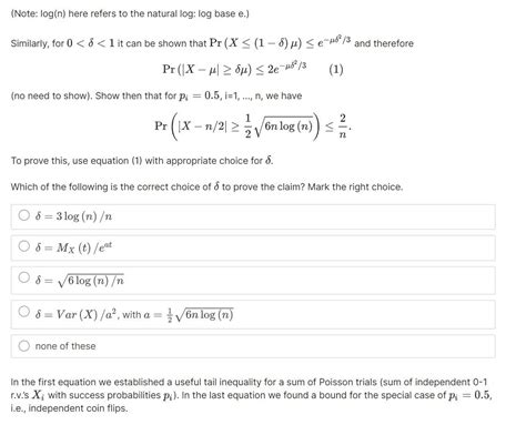 Solved Note Log N Here Refers To The Natural Log Log Chegg