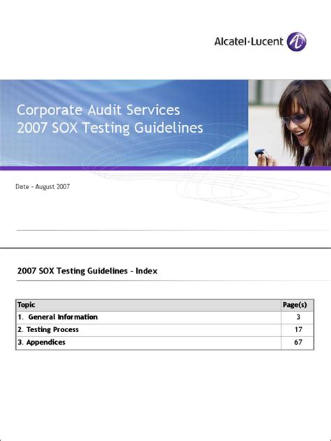 2007 sox 404 testing guidelines final pdf sarbanes oxley act audit