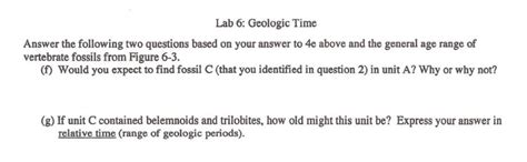 Solved Lab 6 Geologic Time 4 Examine The Diagram Below To Chegg Com