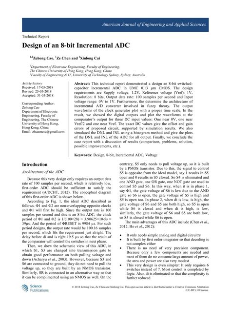 PDF Design Of An 8 Bit Incremental ADC