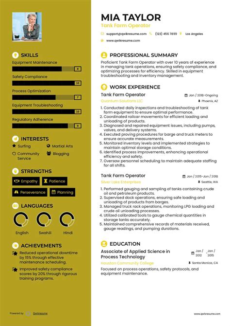 10 Tank Farm Operator Resume Samples And Templates For 2025