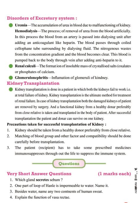 Excretory Products And Their Elimination Class 11 Notes Pdf