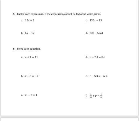 Solved 5 Factor Each Expression If The Expression Cannot