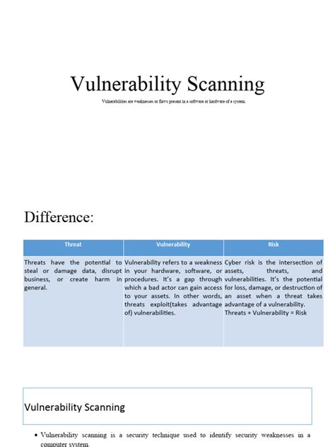 vulnerability scanning pdf port computer networking