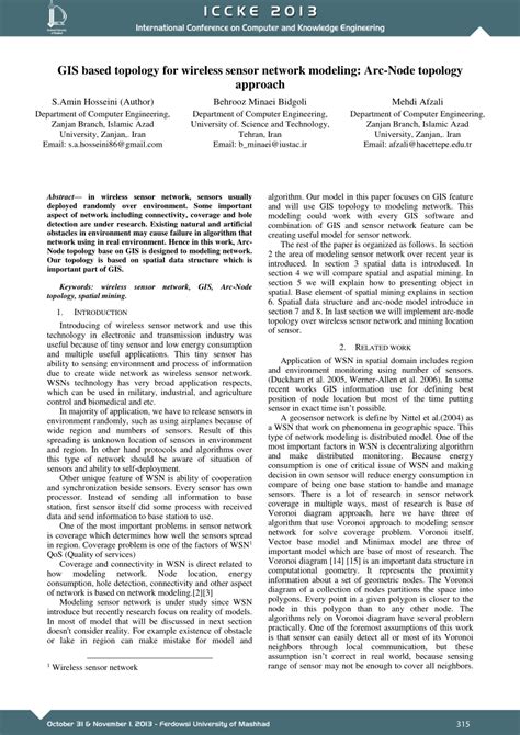 Pdf Gis Based Topology For Wireless Sensor Network Modeling Arc Node