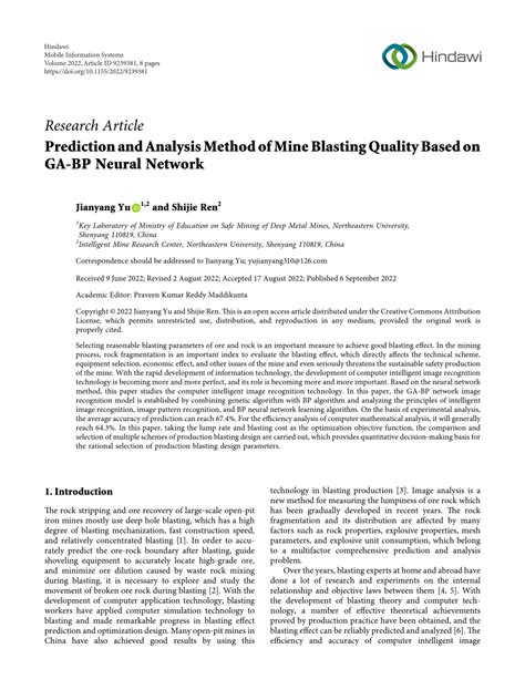 pdf prediction and analysis method of mine blasting quality based on