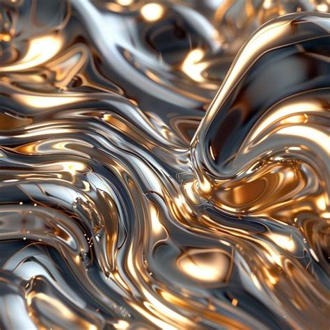 Liquid Metal Flow Abstract Background CloseUp Metallic Surface View | Premium AI-generated image