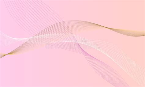 Pink Lines Curve Wave With Gradient Abstract Background For Artwork Design Stock Illustration