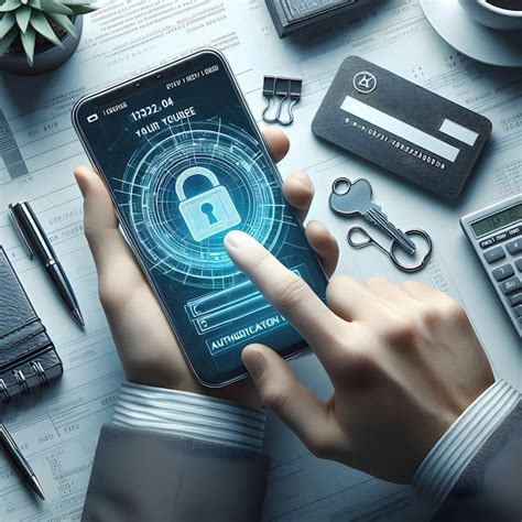 Hand Holding Mobile With Authentication Code Photo Realistic Concept Premium AI Generated Image