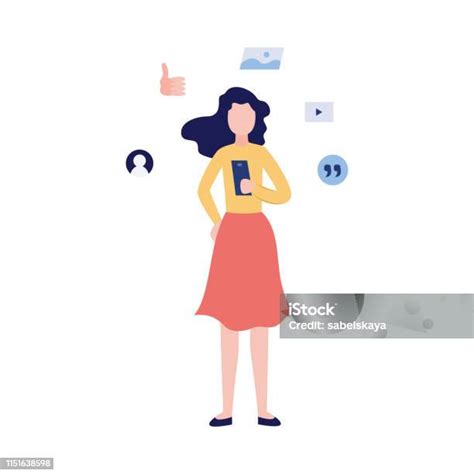 고객 피드백 및 소셜 네트워크 아이콘 평면 벡터 일러스트 레이 션을 주는 여자 개념에 대한 스톡 벡터 아트 및 기타 이미지 개념 검사 보기 고객 Istock