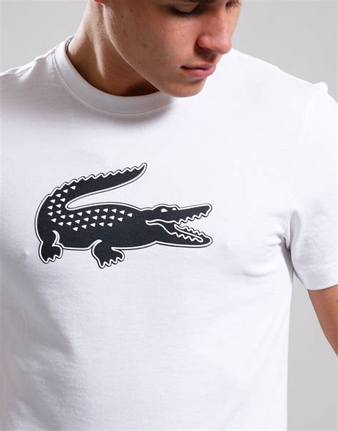 Lacoste Croc T Shirt Whiteblack Terraces Menswear