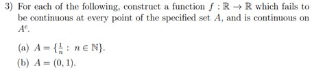 solved for each of the following construct a function f r