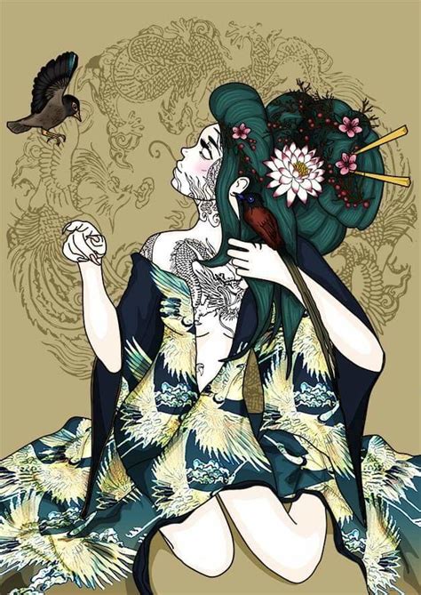 Himitsu O Oshieru Tell Me A Secret Yokai Geisha Art By Denise Humphrey At