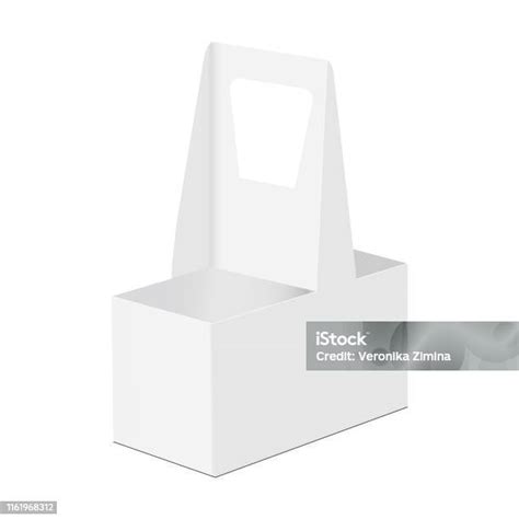 일회용 골판지 홀더 2 잔 커피 컵 캐리어 모형 흰색 배경에 격리 나름에 대한 스톡 벡터 아트 및 기타 이미지 나름 가방
