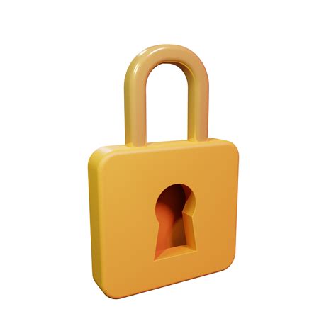 3d Render Padlock Icon Illustration 26421120 Png