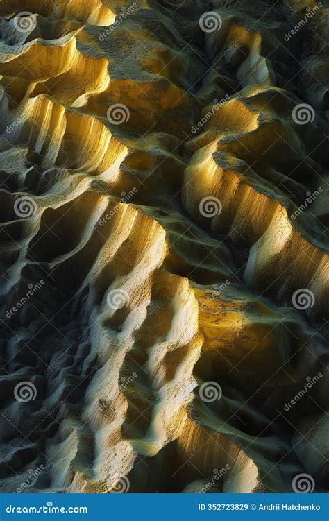 Aerial Lidar Gis Map Of A Desert Plateau Showcasing Elevation Gradients Sand Dune Patterns And