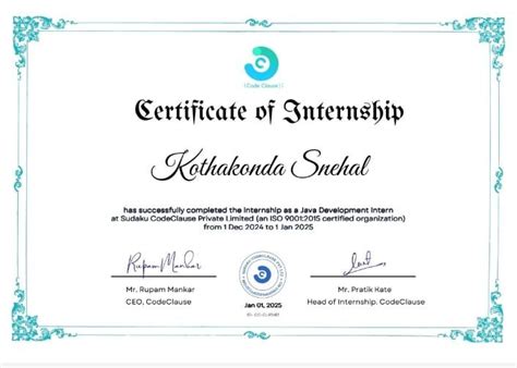 Java Internship Javadevelopment Techskills Softwareengineering