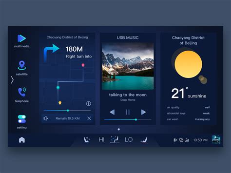 Design For Vehicle Mounted Car Ui Dashboard Design Multimedia