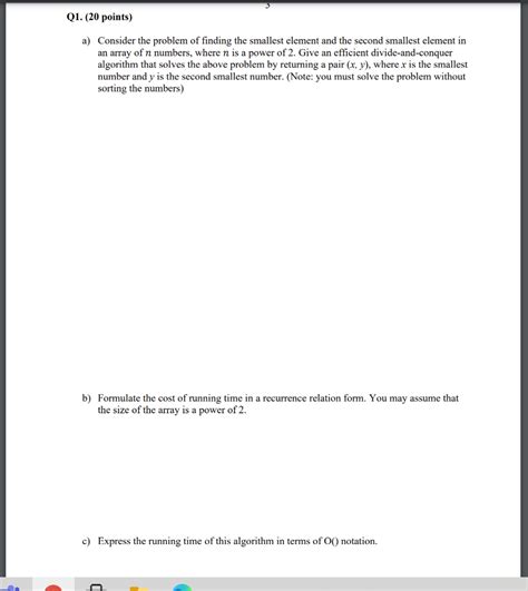 Solved Q Points A Consider The Problem Of Finding Chegg