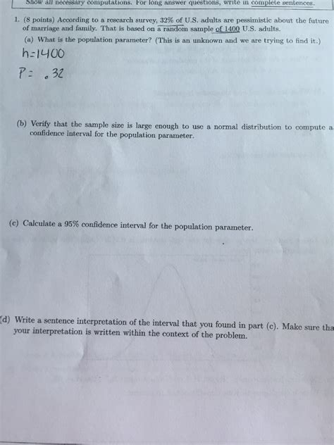 Solved Show All Necessary Computations For Long Answer