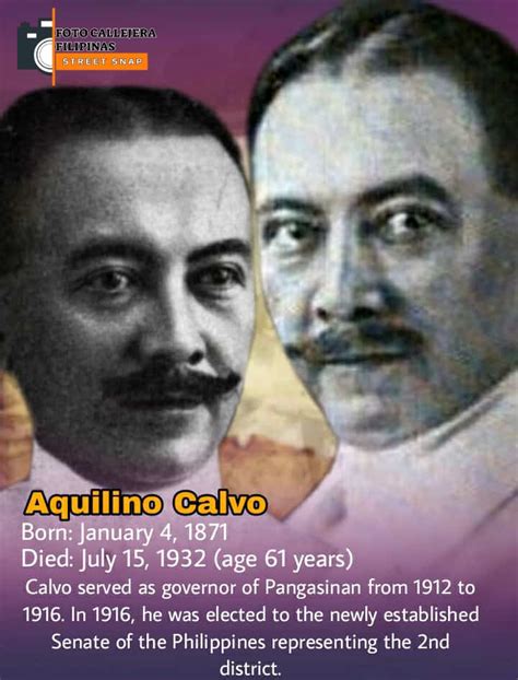 Foto ️aquilino Calvo Y Del Rosario Was A Filipino Politician