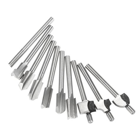 10pcs 18 Hss Shank Woodworking Mini Router Bits Set 32mm Wood Cutter