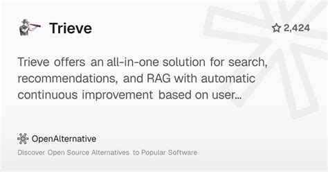Trieve Open Source Alternative To Pinecone Elasticsearch And Algolia Openalternative