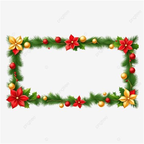 Rectangle Shape Christmas Frame Png