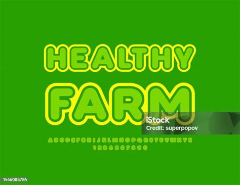 벡터 에코 로고 건강 한 농장입니다 크리 에이 티브 알파벳 문자와 숫자 세트 컴퓨터 글자에 대한 스톡 벡터 아트 및 기타 이미지