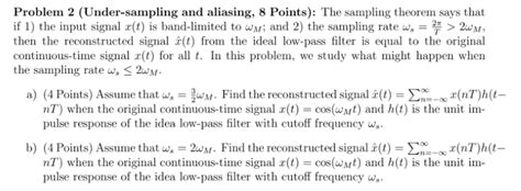 solved problem 2 under sampling and aliasing 8 points