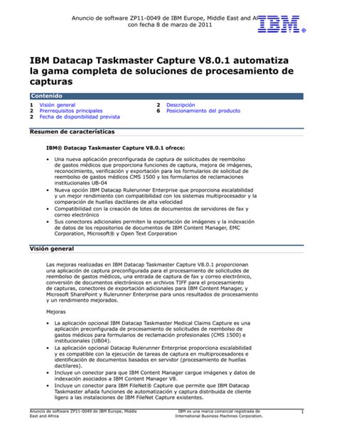 Ibm Datacap Taskmaster Capture V801 Automatiza La Gama