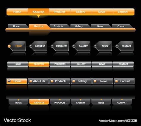 Web Navigation Templates Royalty Free Vector Image