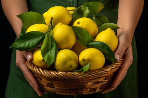 Premium Photo A Hand Holding A Basket Of Freshly Picked