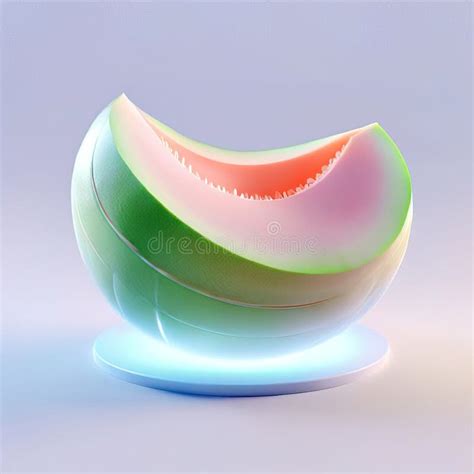 Icon Of Melon Glossy Glass Style Illustration Stock Illustration