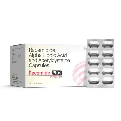 Rebamipide 100mg Alpha Lipoic Acid 100mg Acetylcysteine 100mg Capsules