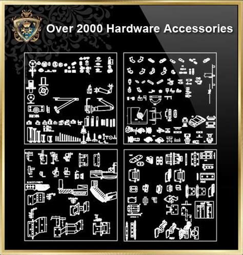 Over 2000 Hardware Accessories Cad Blocks Home Hardware Accessories
