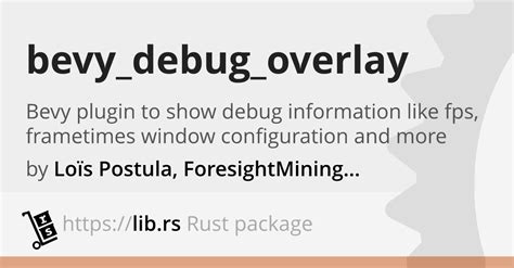 Bevydebugoverlay — Rust Game Dev Librs