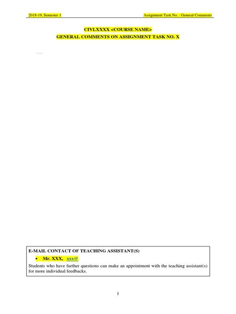 Template For Assignment Feedback Pdf
