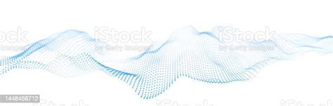 흰색 배경에 흐르는 입자의 파란색 물결 파도와 점의 동적 요소가 있는 추상적인 배경 3d 테크놀로지에 대한 스톡 사진 및 기타