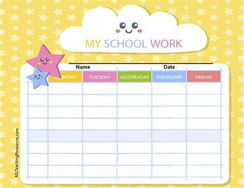 Teacher My School Work Chart Asl Teaching Resources