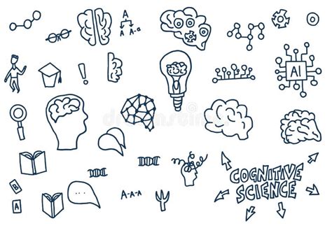 Cognitive Science Concept Set Of Vector Elements Stock Vector
