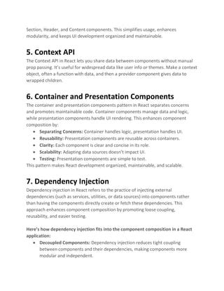 React Development Advanced Component Composition Patterns PDF Web Development Internet