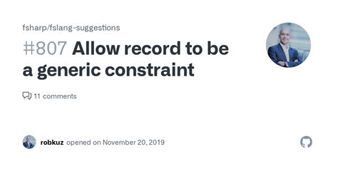 allow record to be a generic constraint · issue 807 · fsharp fslang