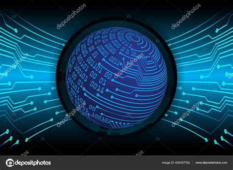 World Binary Circuit Board Future Technology Cyber Security Concept Background Stock Vector By