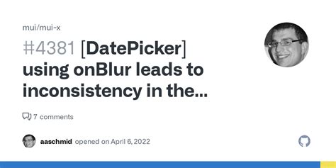 [datepicker] using onblur leads to inconsistency in the internal state
