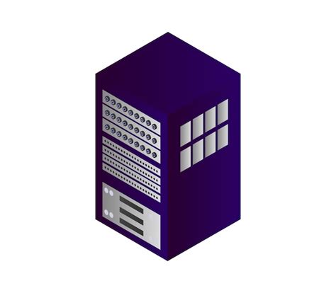 Free Vector Server Rack Isolated Isometric Vector Icon Equipment For