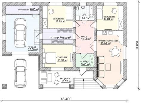 Проект одноэтажного дома с гаражом и террасой до 150 кв м Архитектурное бюро Беларх